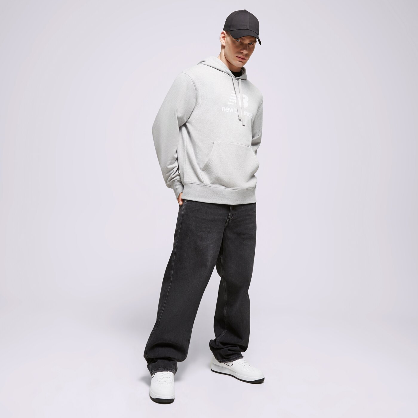NEW BALANCE DŽEMPERIS SU GOBTUVU ESSENTIALS STACKED MT31537AG PILKA 45 ...
