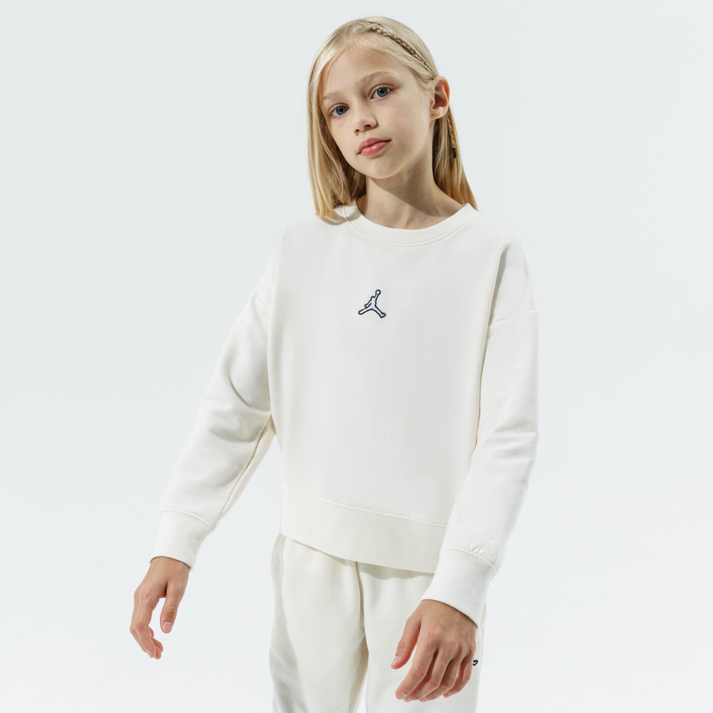 JORDAN DŽEMPERIS JORDAN ESSENTIALS CREW GIRL 45A859-W5T RUSVAI GELSVA ...