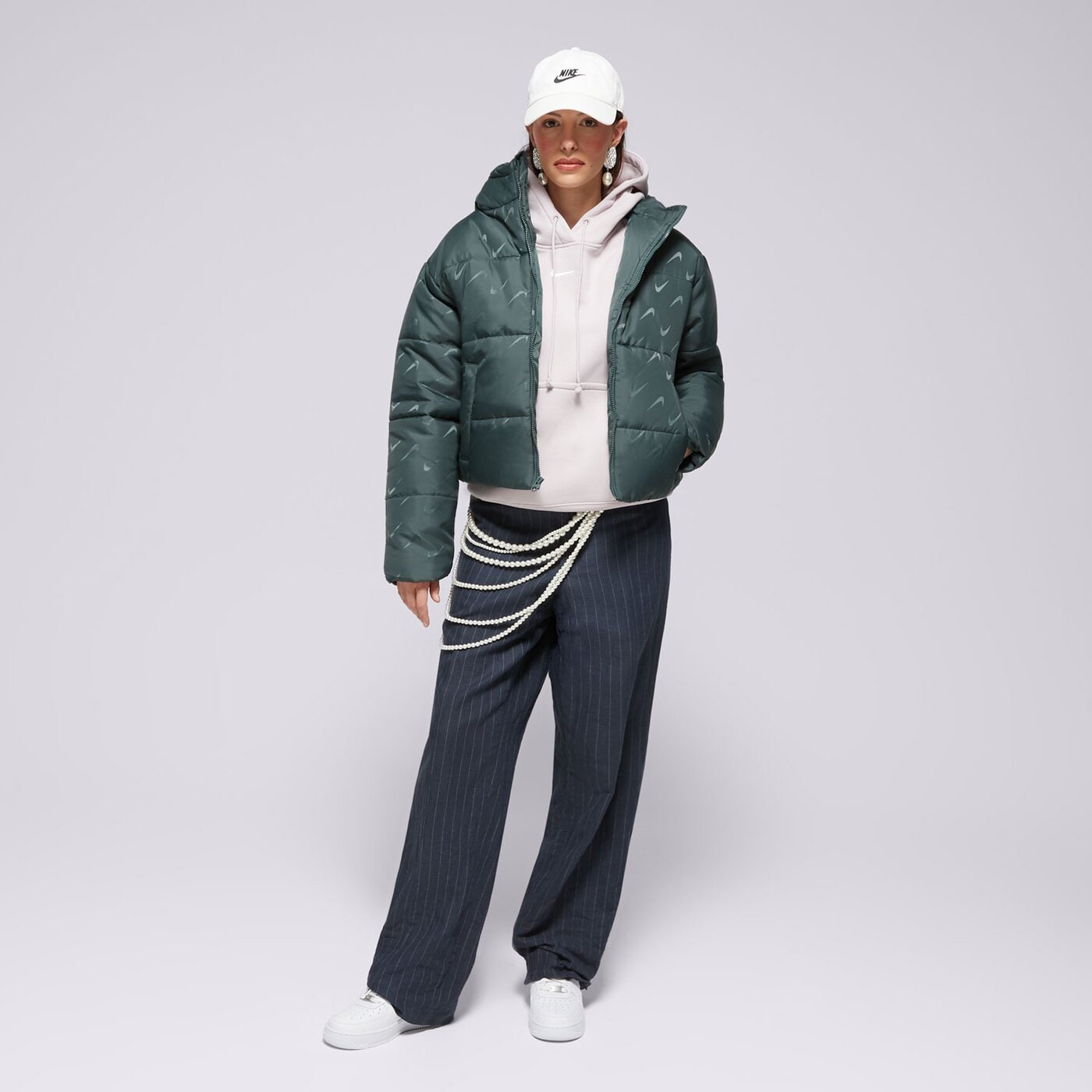 NIKE STRIUKĖ PŪKINĖ W NSW TF SNFL NK CLSC PFR AOP FV7941-338 ŽALIA 109 ...