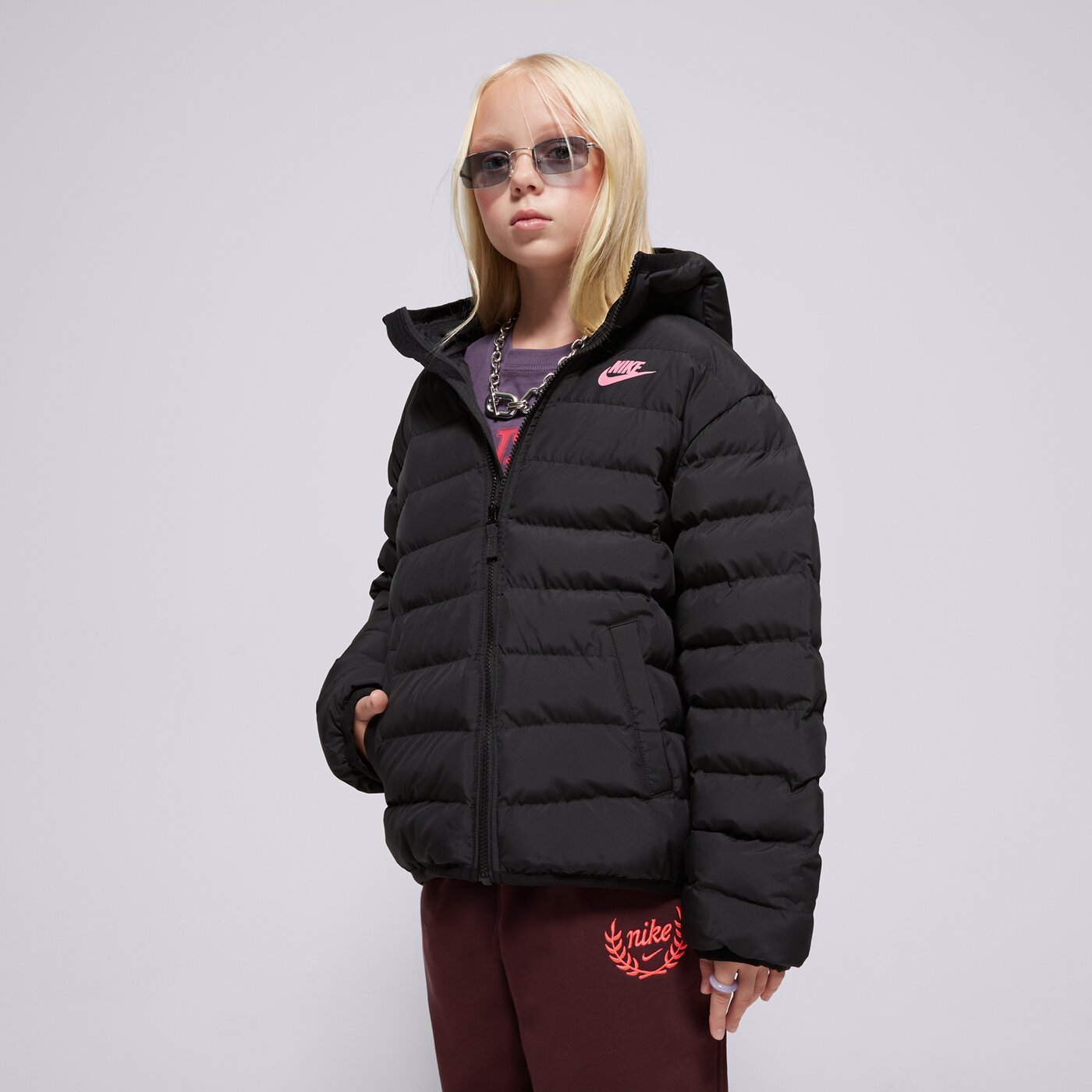NIKE STRIUKĖ ŽIEMINĖ K NSW LOW SYNFL JKT ADP GIRL FD2845-013 JUODA 54 ...